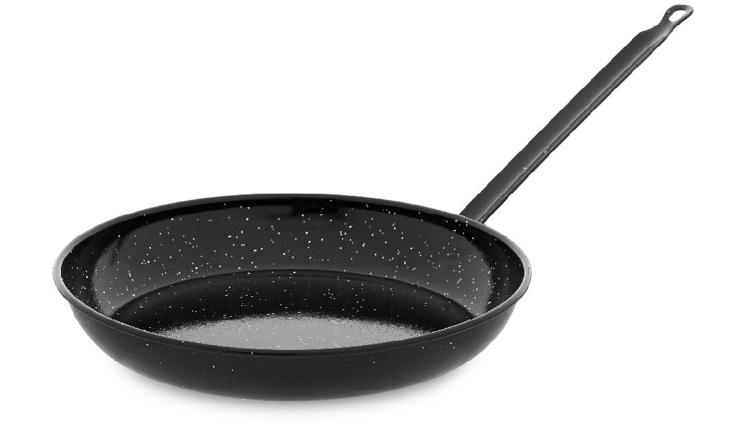 Ref. 09 | One-handled enamelled steel flat frying pan - PAELLAS LA ...
